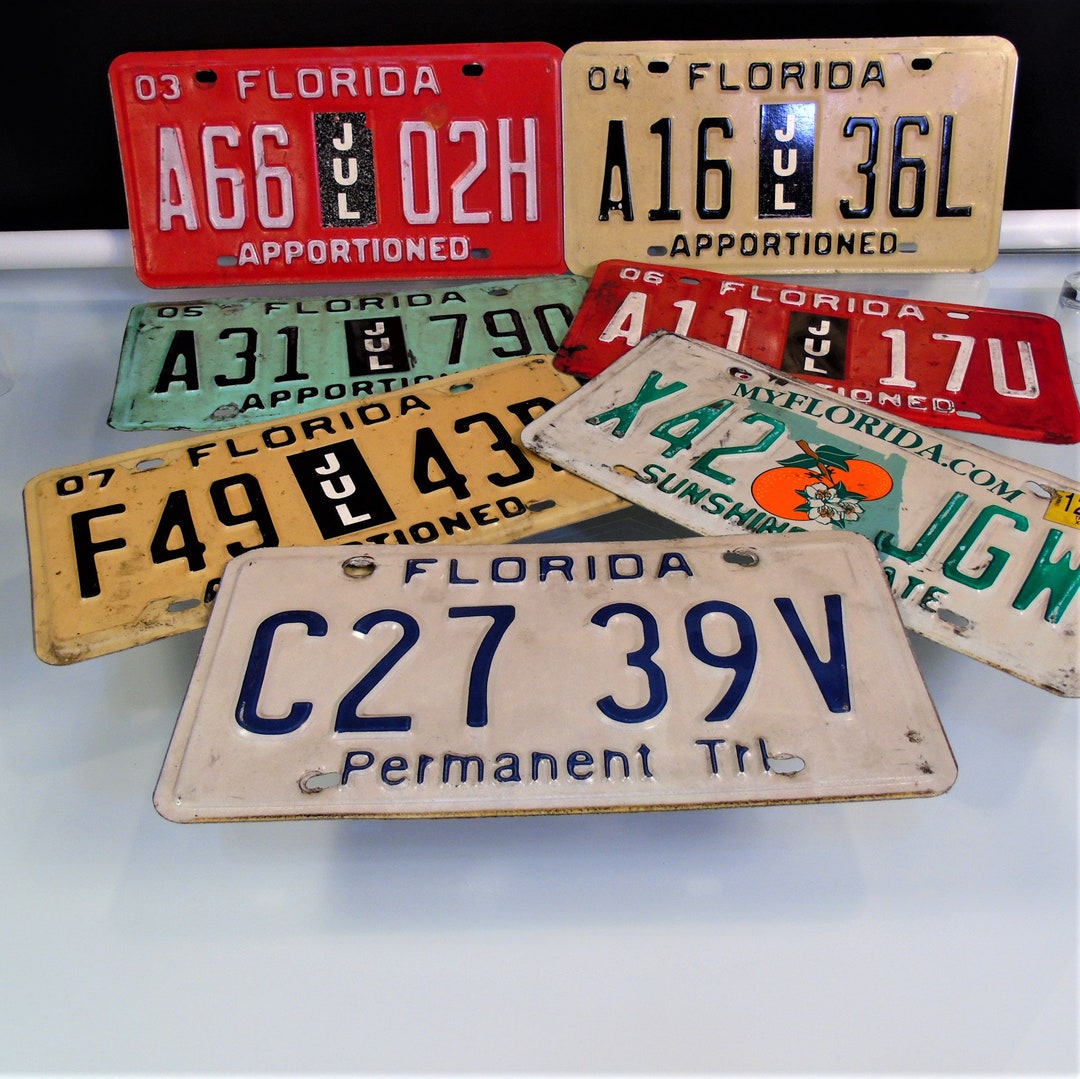 Truck Trailer License Plates Florida Apportioned Tags Lot of 7 Crafts ...