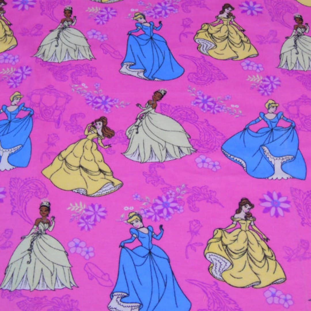 Disney Princess Flannel Fabric Princess Trio Allover Print Springs ...