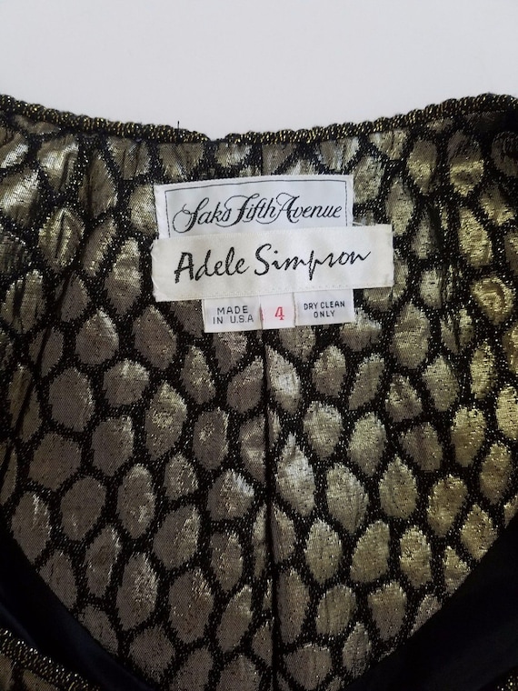 Vintage Adele Simpson Jacket Skirt Suit Pebbled Metal… - Gem