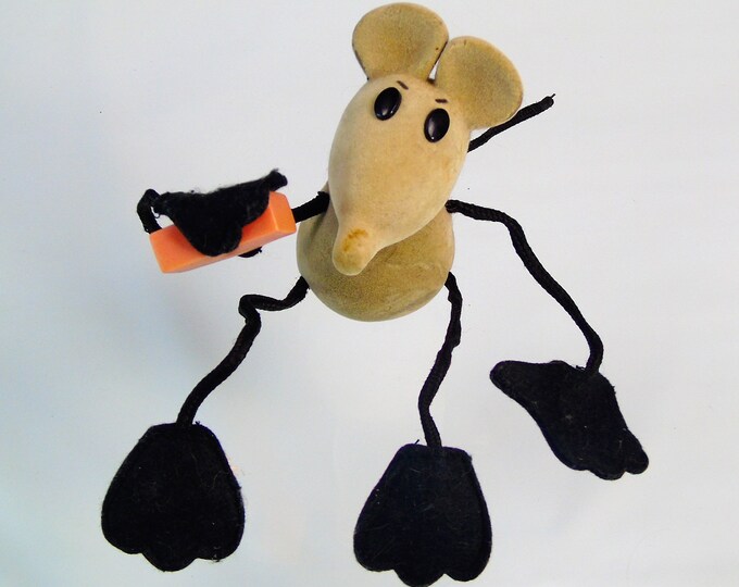 Vintage Ignatz Mouse With Brick Poseable Novelty Figurine Comic Strip ...