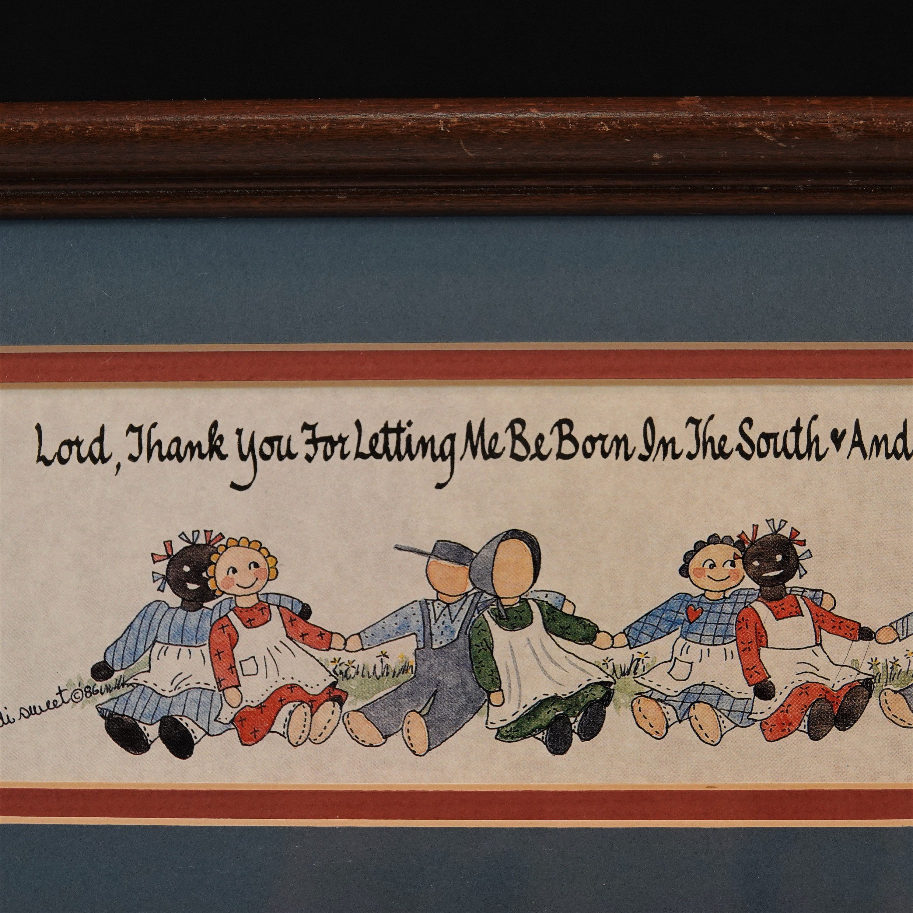 Southern Folk Art Vintage Americana Picture Edi Sweet Signed 1986 Born ...