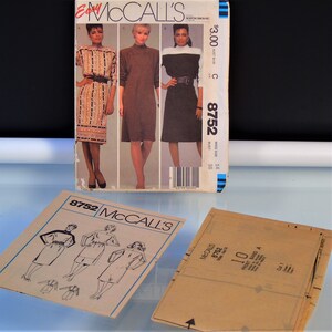 Vintage 1983 Fashion Sewing Pattern Mccalls 8752 Misses Dress Uncut ...