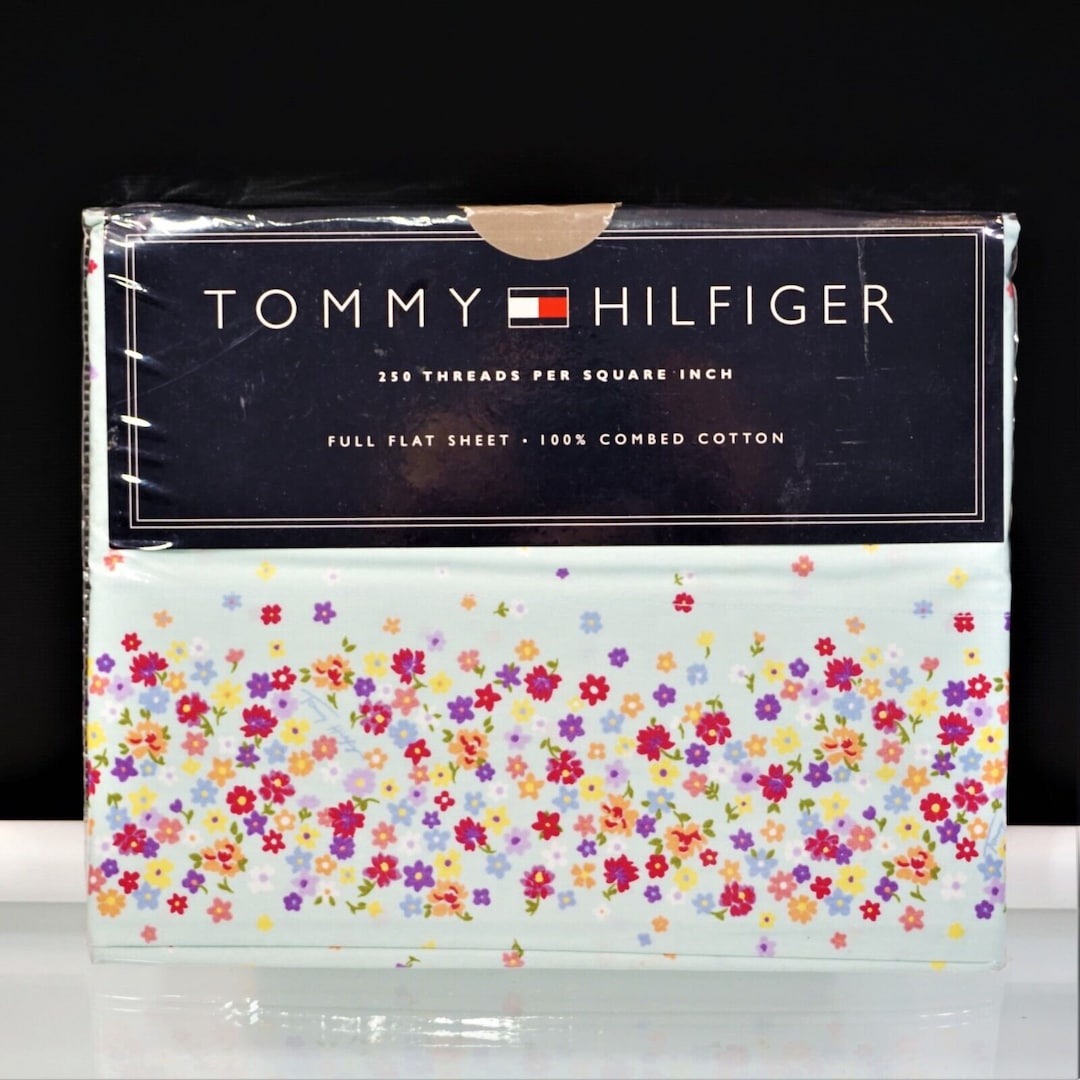 Tommy Hilfiger Full Flat Sheet Huckleberry Corner Pattern Floral ...