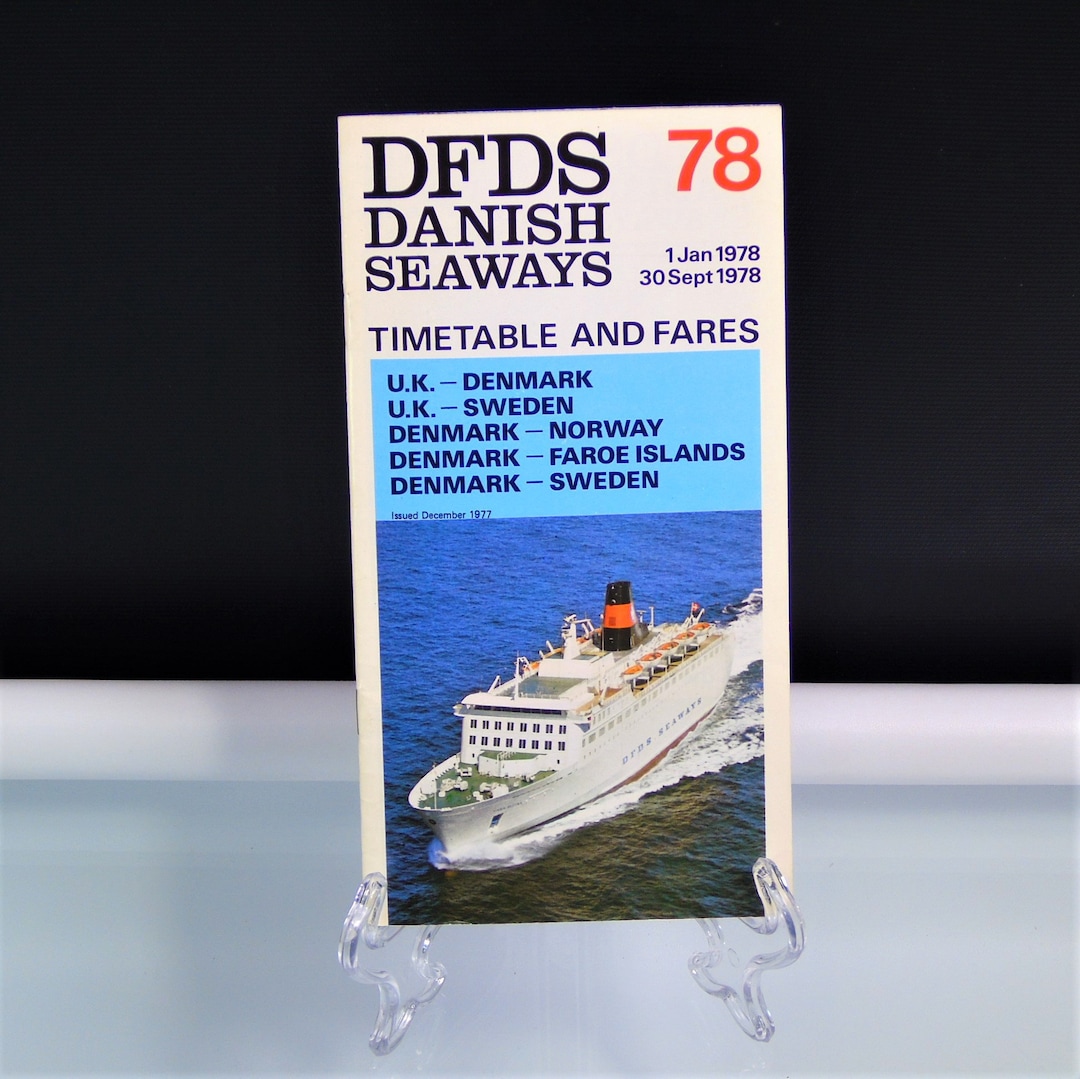 Vintage 1978 Danish Seaways Timetables and Fairs Ships Boats Nautical ...