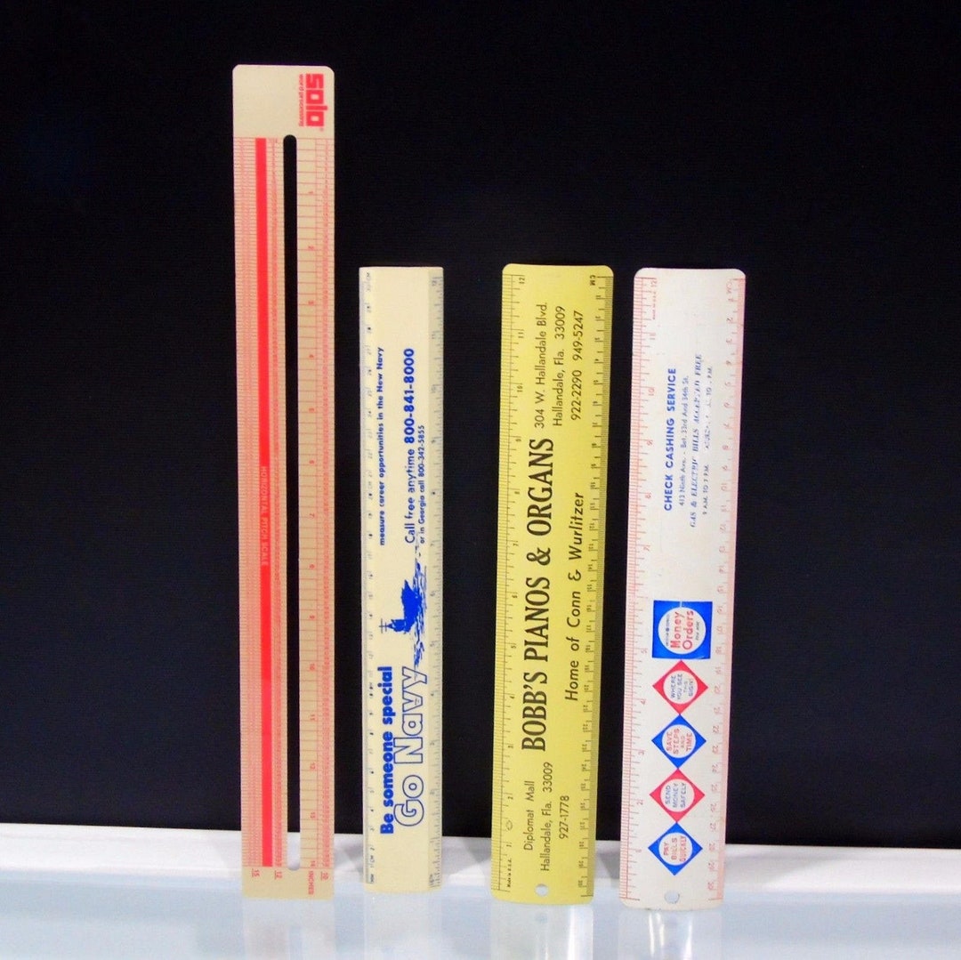 Vintage Advertising Rulers Go Navy Ruler Bobs Pianos and Organs Ruler ...
