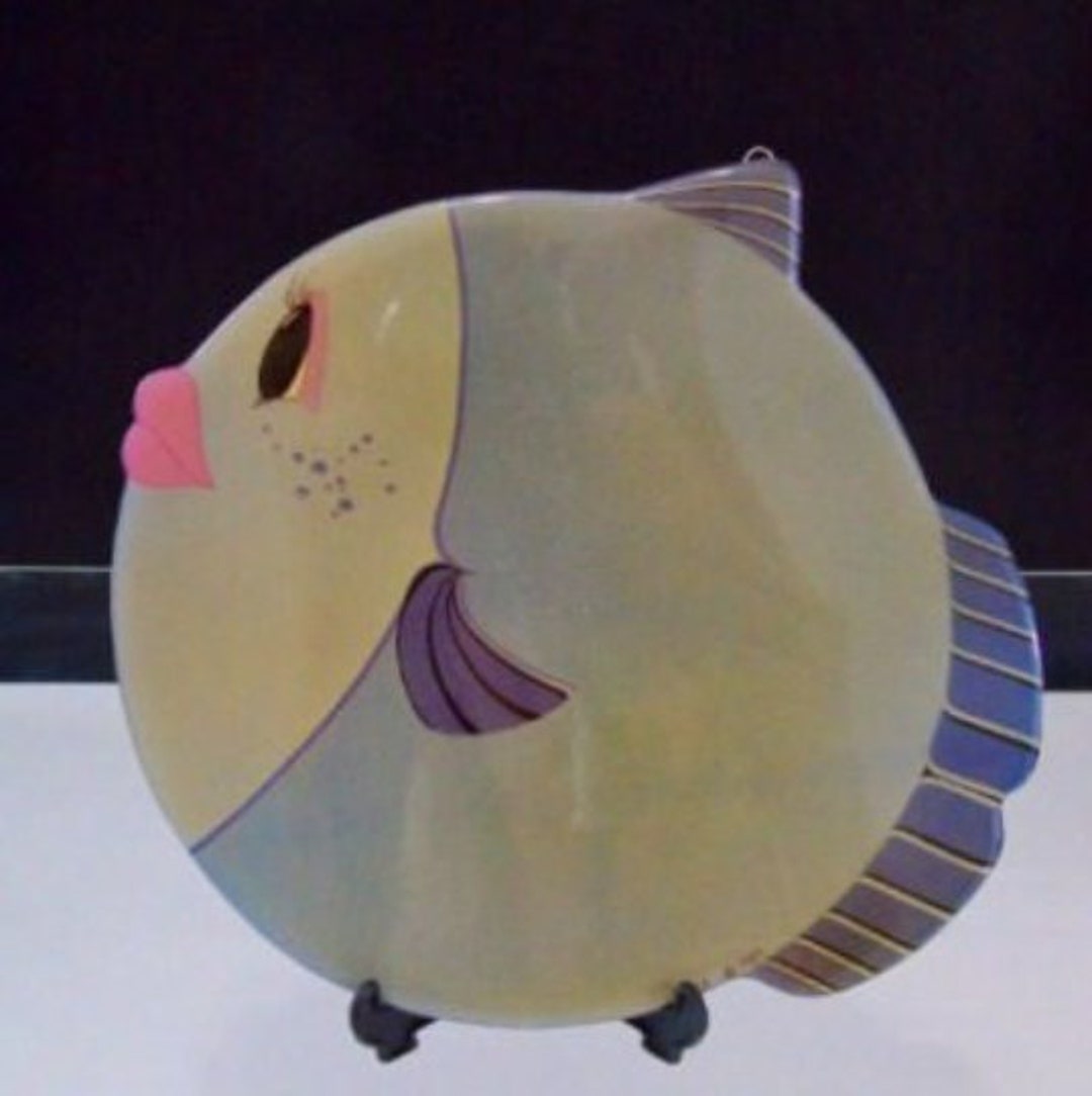 Vintage 1980s Flounder Fish Wall Art Nursery Decor Caron Nolet Quebec ...