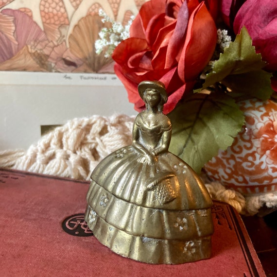 Vintage Southern Belle Lady Brass Bell 3.5 Tall Gold Metal | Etsy