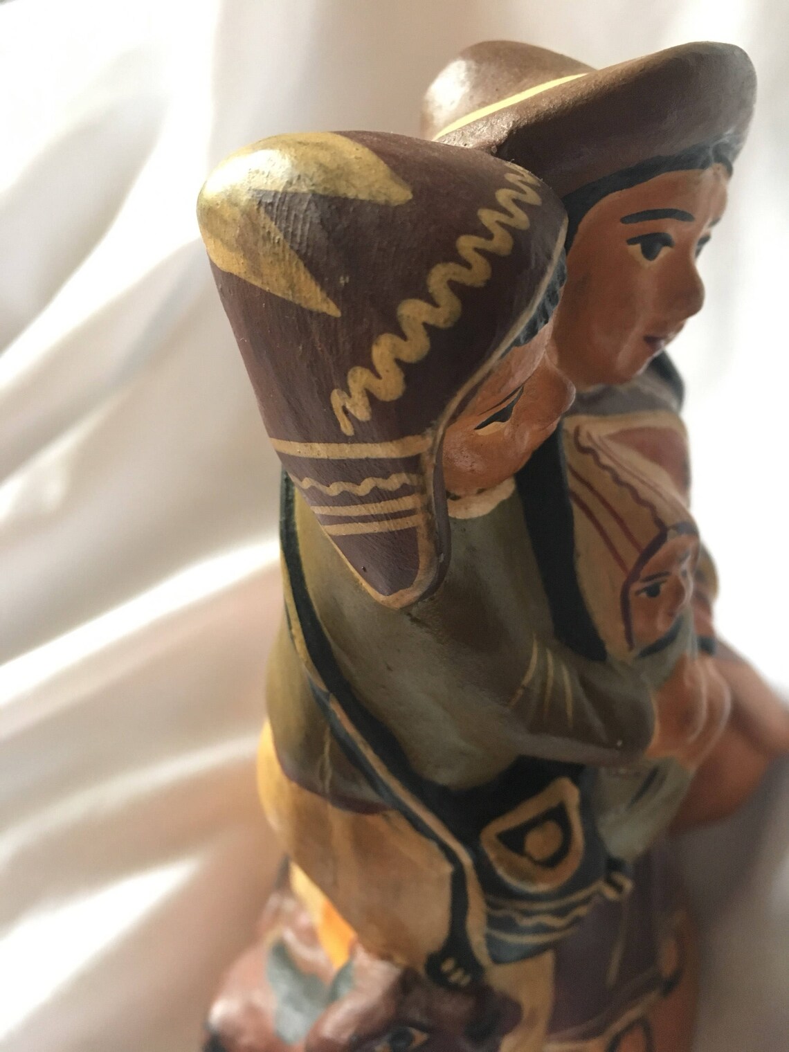 Peruvian Family Figurine Hand Painted Terra Cotta Vintage | Etsy