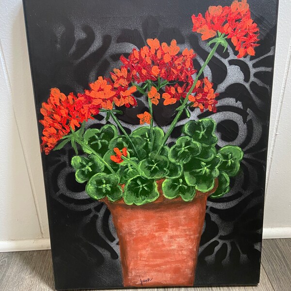 Geranium Painting - Etsy