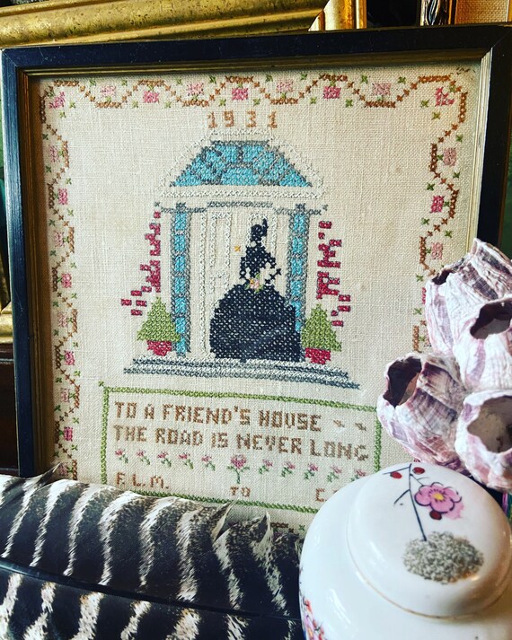 Antique Sampler 1930s Friendship Quote Signed Original | Etsy