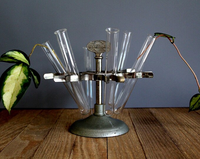 Vintage Old Standard Rubber Stamp Revolving Carousel and 6 Test Tubes ...