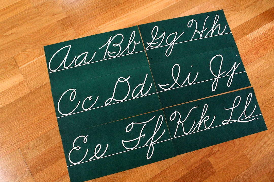 Vintage 1960s Full Cursive Alphabet Wall Charts Complete, Ideal School ...