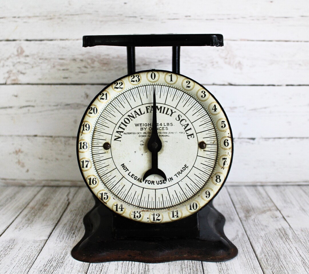 Antique National Family Scale 24 Lbs., Rustic Farmhouse, Metal Kitchen ...