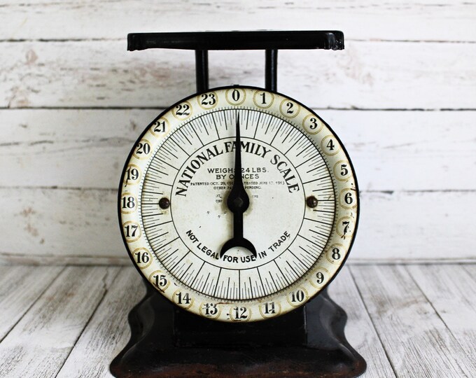 Antique National Family Scale 24 Lbs., Rustic Farmhouse, Metal Kitchen ...