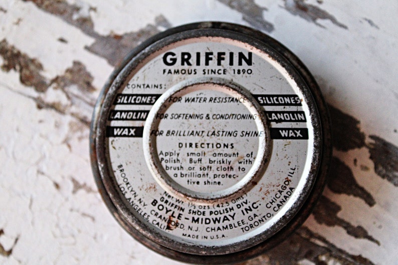 Vintage Tin Griffin Microsheen Boot Polish Vintage Tins - Etsy