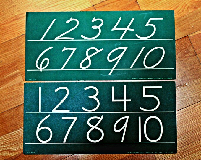 Vintage Numbers 1-10 Wall Charts in Two Fonts, Penmanship Charts ...