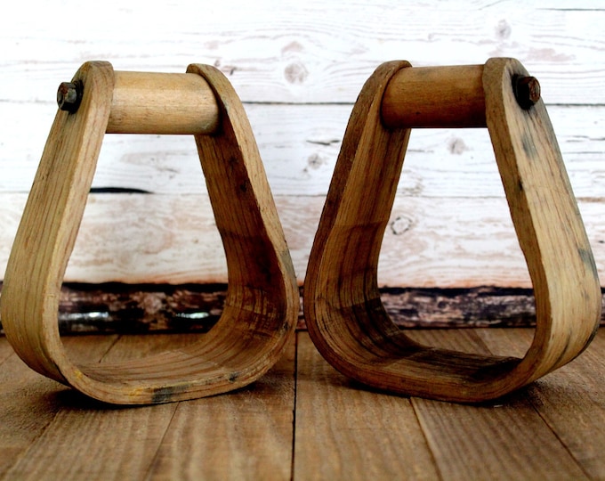 Vintage Wooden Stirrups, Horse Stirrups, Equestrian Decor, Rustic Decor ...