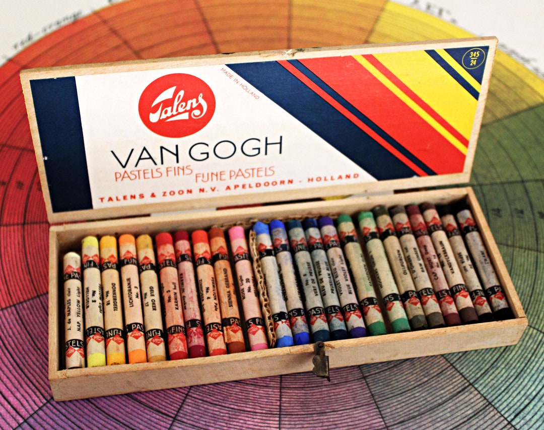 Vintage Talens Pastels Box of 23 Used Pastels, Made in Holland, Vintage ...