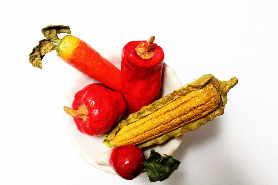 Vintage Paper Mache Vegetables Kitchen Decor Bowl Filler - Etsy