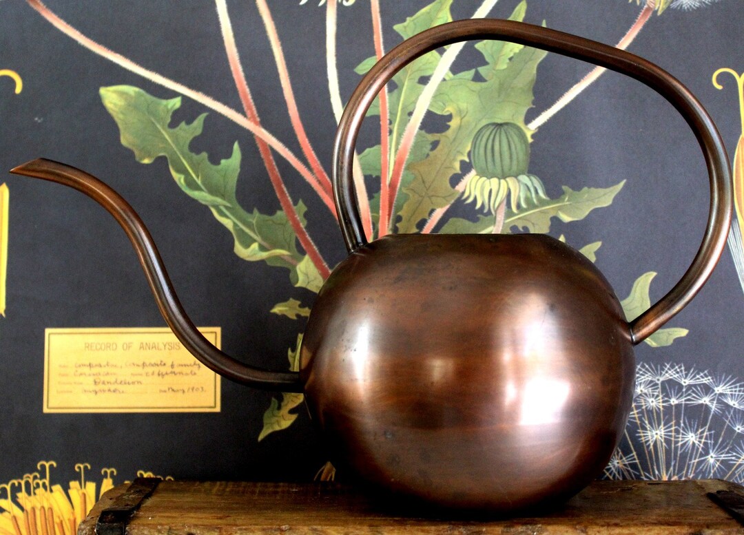 Vintage Solid Copper Round Watering Can - Etsy