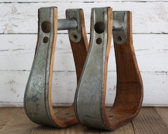 Vintage Wooden Stirrups, Horse Stirrups, Equestrian Decor, Rustic Decor ...
