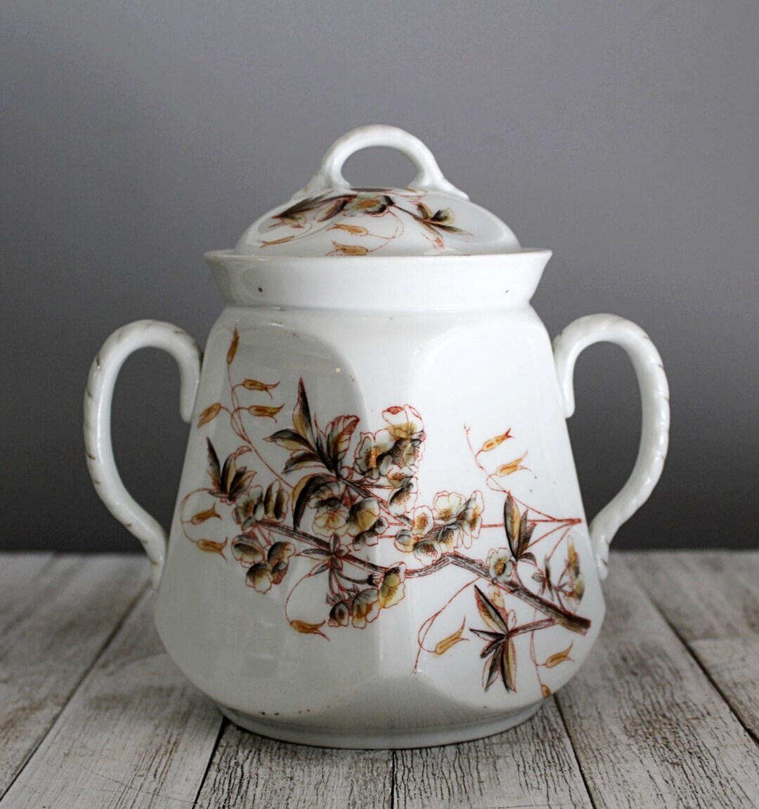 Antique 4 Sided Lidded Container With Handles, Marx Gutmerz, Carlsbad ...