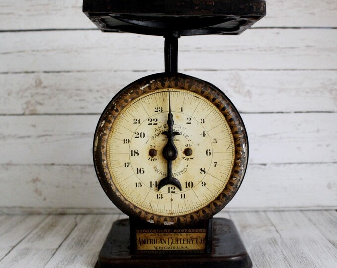 Antique American Family Scale 24 Lbs., Rustic Farmhouse, Metal Kitchen ...
