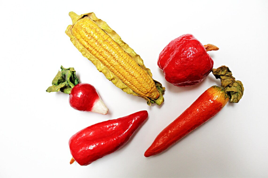 Vintage Paper Mache Vegetables Kitchen Decor Bowl Filler - Etsy