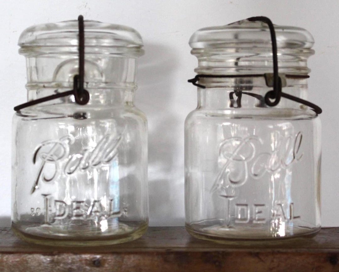 Antique BALL Ideal Glass Canning Jars One With PAT'D 1908 - Etsy