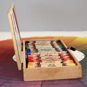 Vintage Talens Pastels Box of 23 Used Pastels, Made in Holland, Vintage ...
