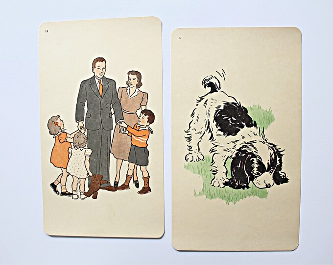 Vintage Large Flash Cards 1950's, Flash Cards, Family & Spot Flash ...