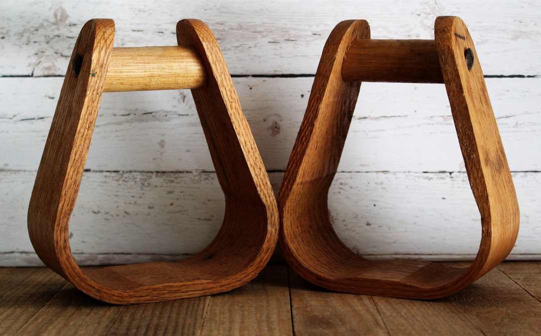 Vintage Wooden Stirrups, Horse Stirrups, Equestrian Decor, Rustic Decor ...