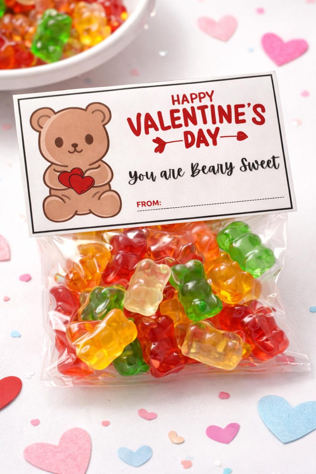 Gummy Bear Valentine's Day Treat Tags - Printable & Editable (digital ...
