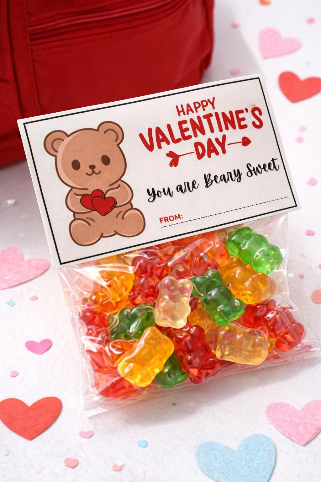 Gummy Bear Valentine's Day Treat Tags - Printable & Editable (digital ...