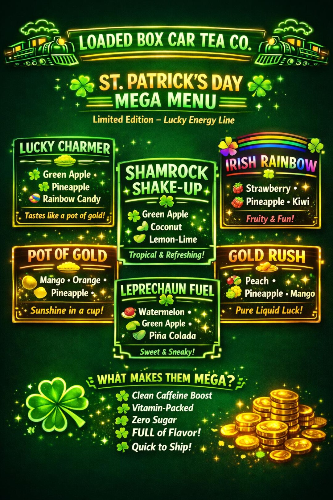 Lucky Loaded Teas-shamrock-st. Patricks Day Tea-bundle Deal - Etsy