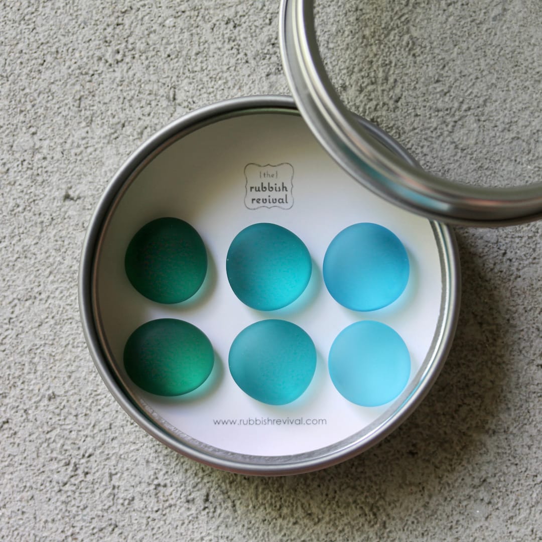 Glass Gem Magnets - Ocean Deep - Etsy
