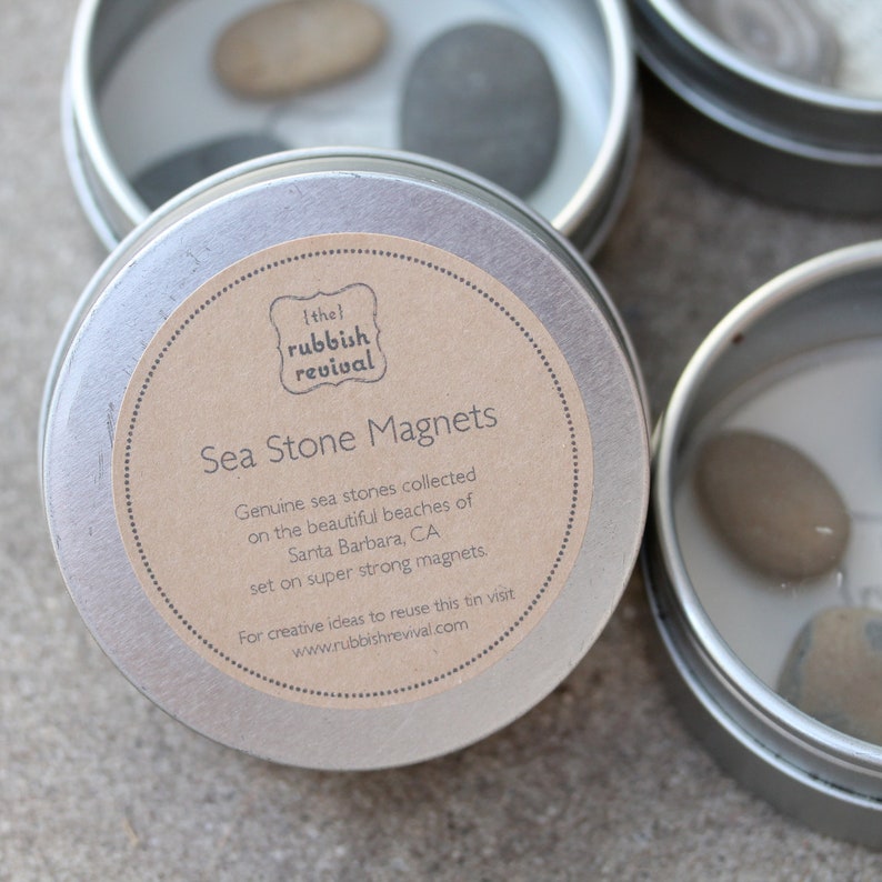 Sea Stone Magnets in Gift Tin - Etsy