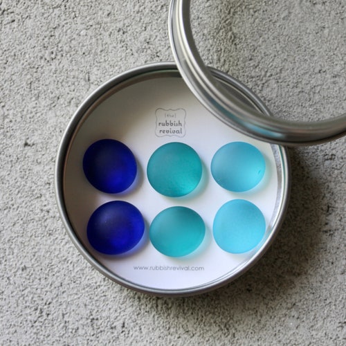 Glass Gem Magnets the Blues - Etsy