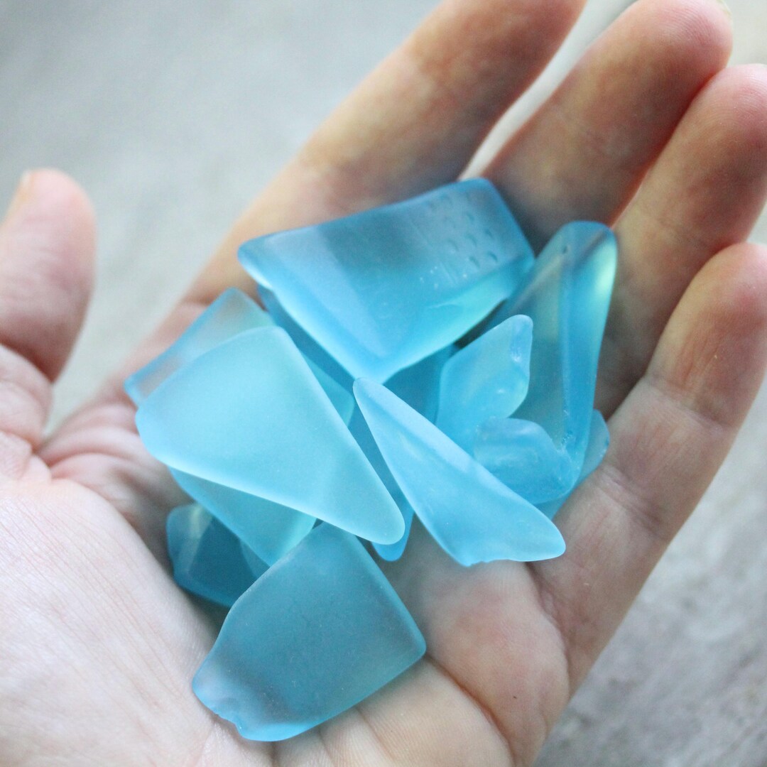 Aqua Sea Glass: Recycled Craft Supplies, Coastal Decor (13oz Bag) - Etsy