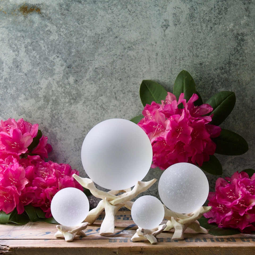 Driftwood Stand - Orb Holder, Wooden Carved Display Stand, 2" Display ...