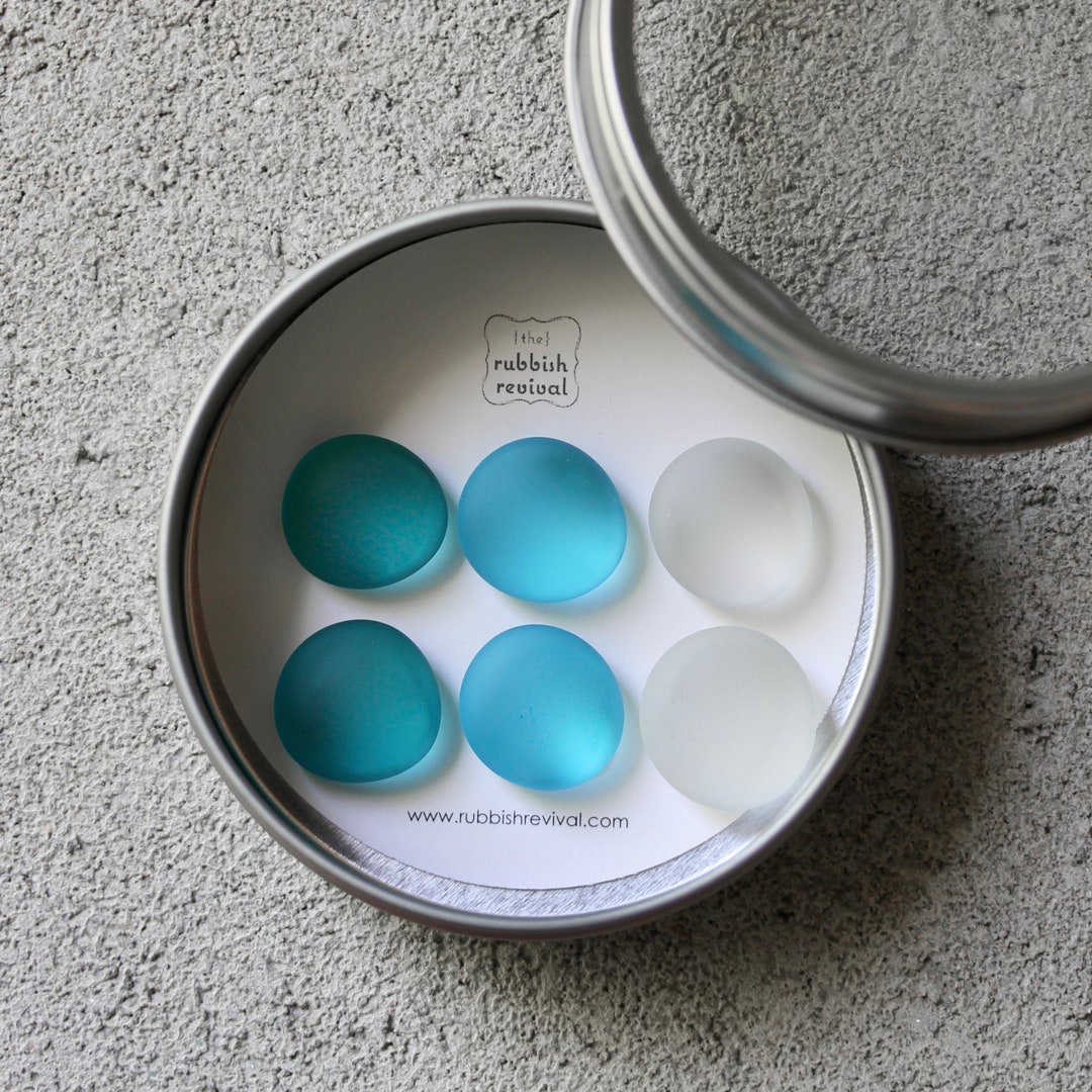 Glass Gem Magnets - Trinidad Teal - Etsy