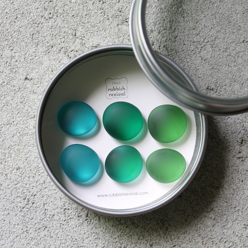 Glass Gem Magnets - Monterey Bay - Etsy