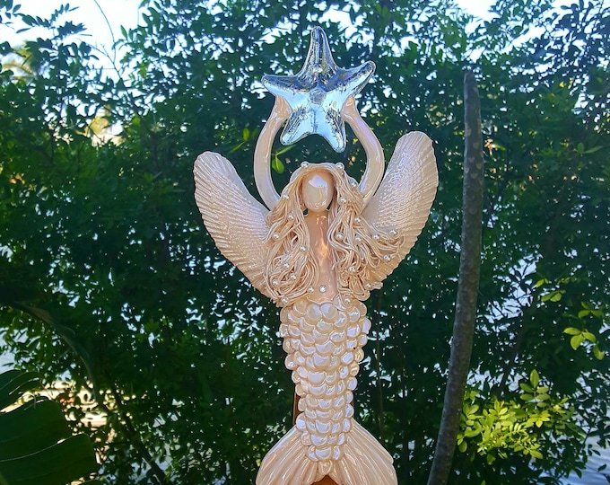 Mother of Pearl Angel Mermaid Tree Topper - Etsy