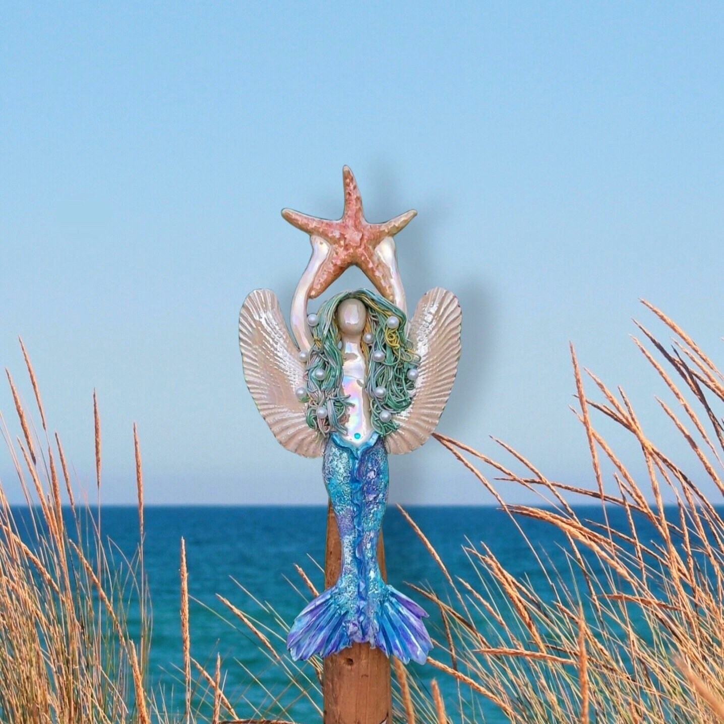 Rainbow Angel Mermaid Tree Topper