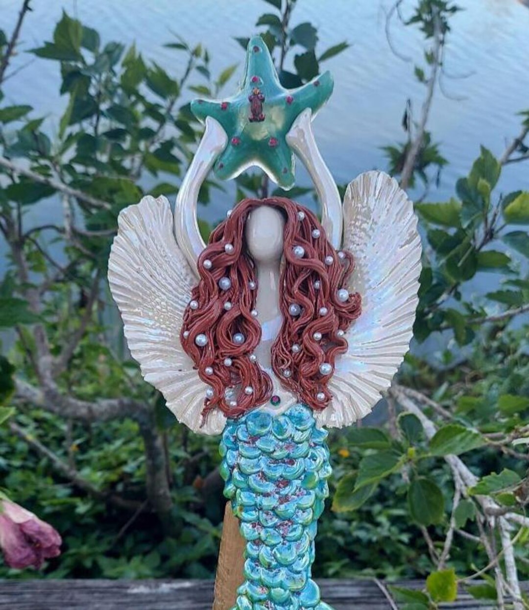 Ted Head Angel Mermaid Tree Topper - Etsy