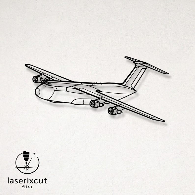 Lockheed C 5 Galaxy - Svg Dxf AI Pdf CDR EPS - Laser Cut Aviation Decor ...