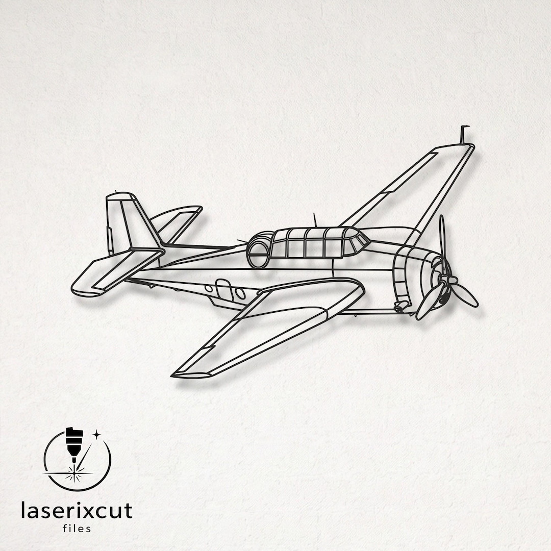 Grumman Tbm Avenger - Svg Dxf AI Pdf CDR EPS - Laser Cut Aviation Decor ...