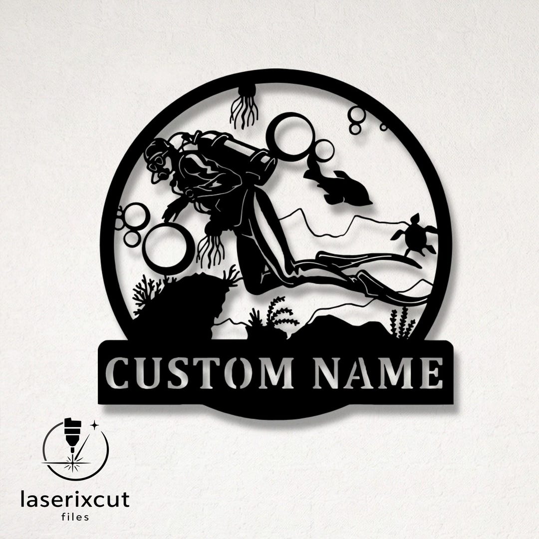 Customizable Scuba Diving Laser Cut Vector Files - SVG, DXF, Glowforge ...