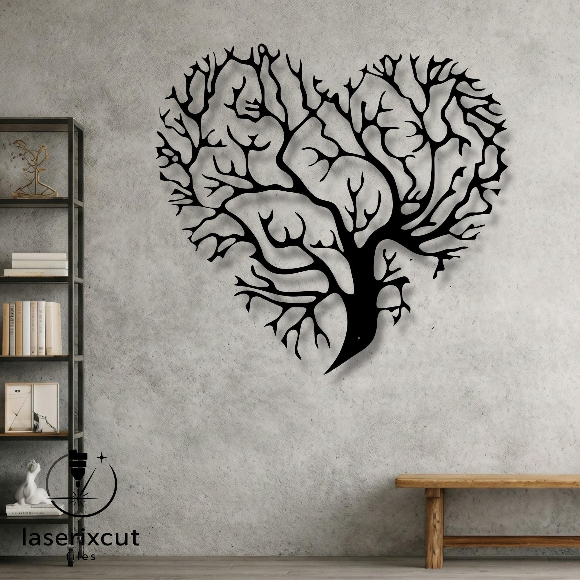 Tree Branch Heart Laser Cut Design – SVG, DXF, Ai, Pdf Files for ...
