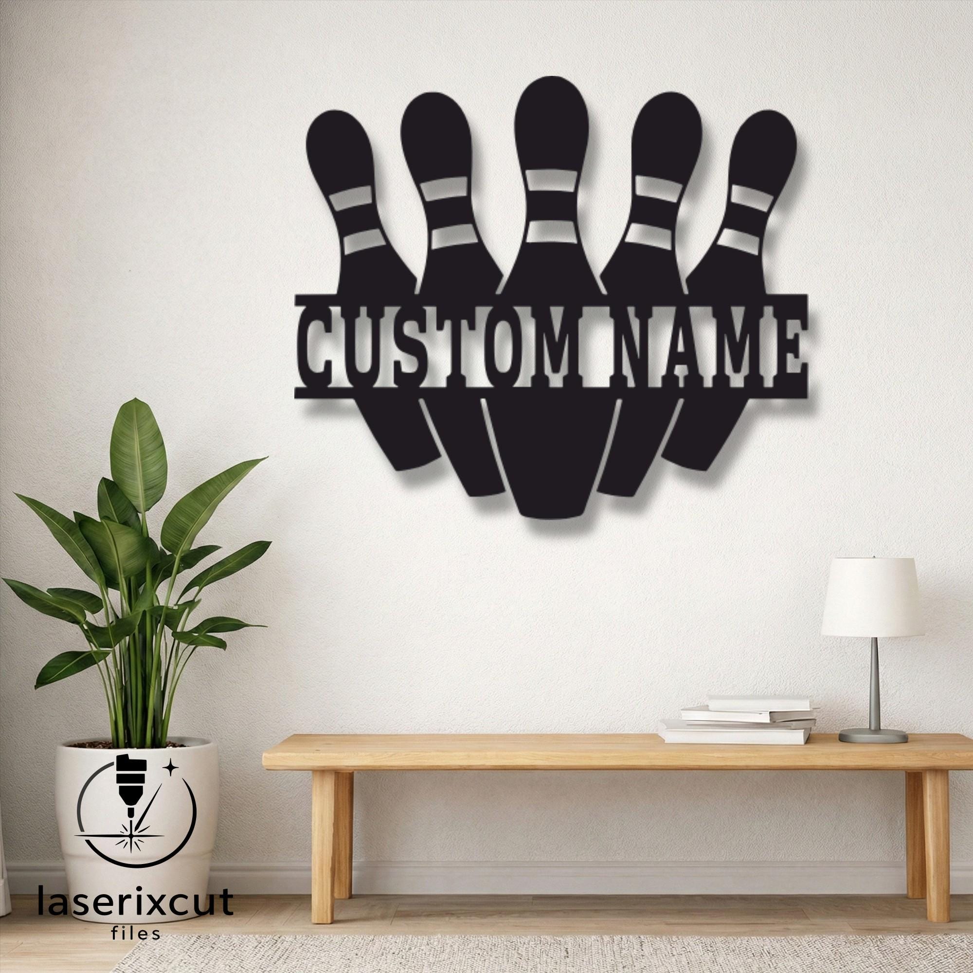 Custom Bowling Pin Sign - Svg Dxf AI Pdf Cdr EPS - Laser Cut CNC Router ...